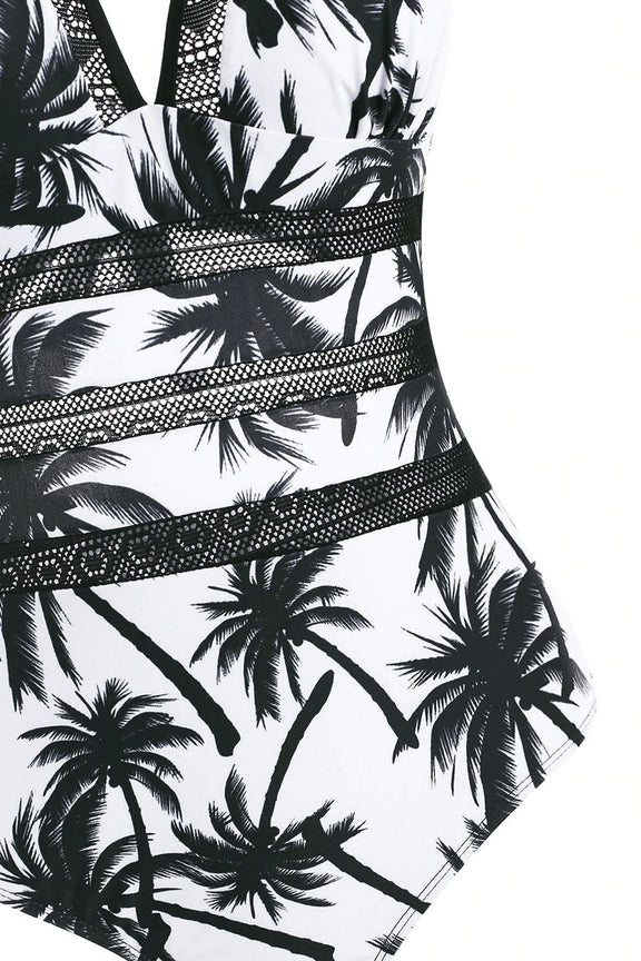 Knot Crochet Panel Coconut Tree One-piece Cutout Swimsuit – Iyasson